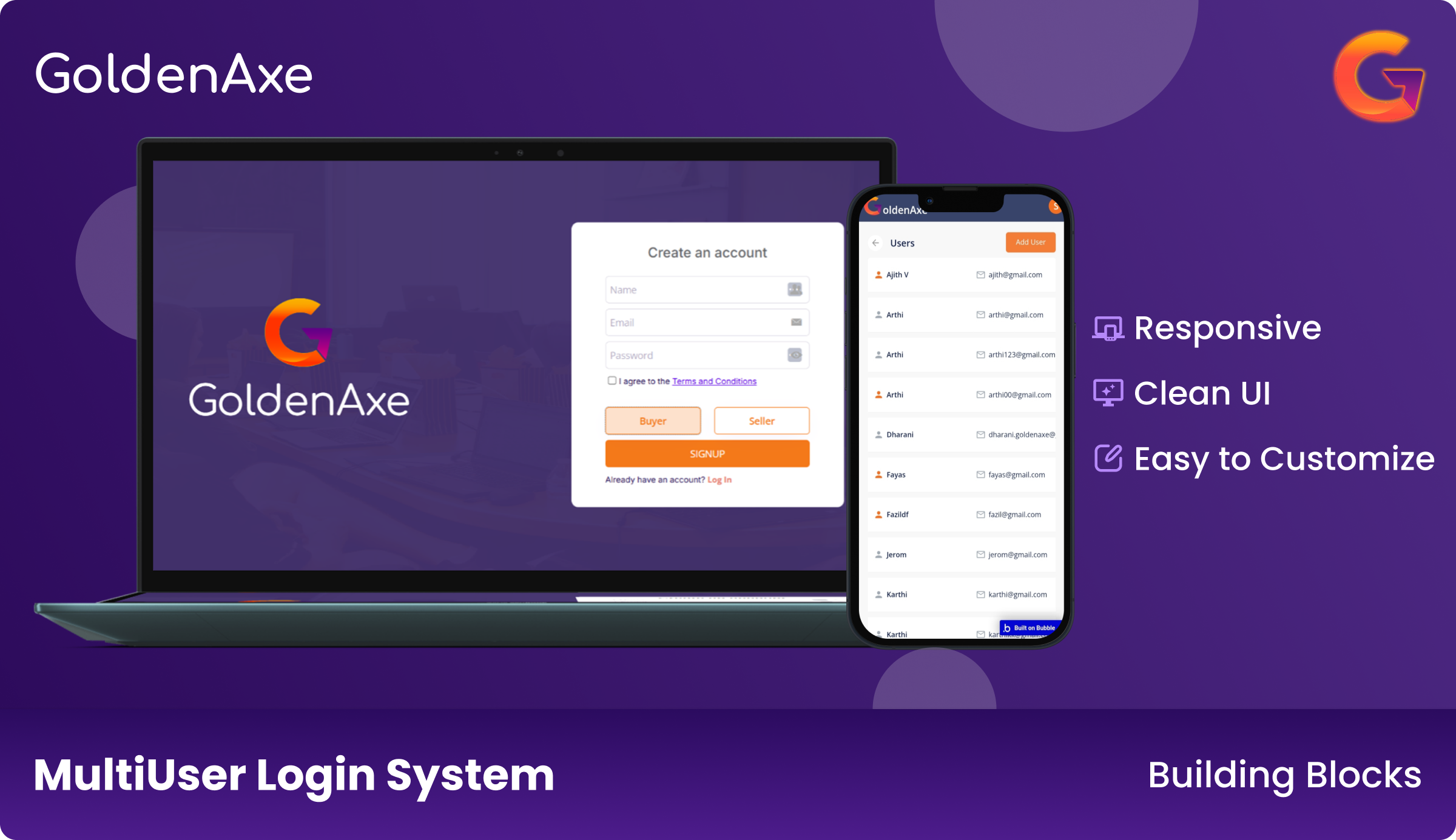 MultiUser Login System Template | Bubble